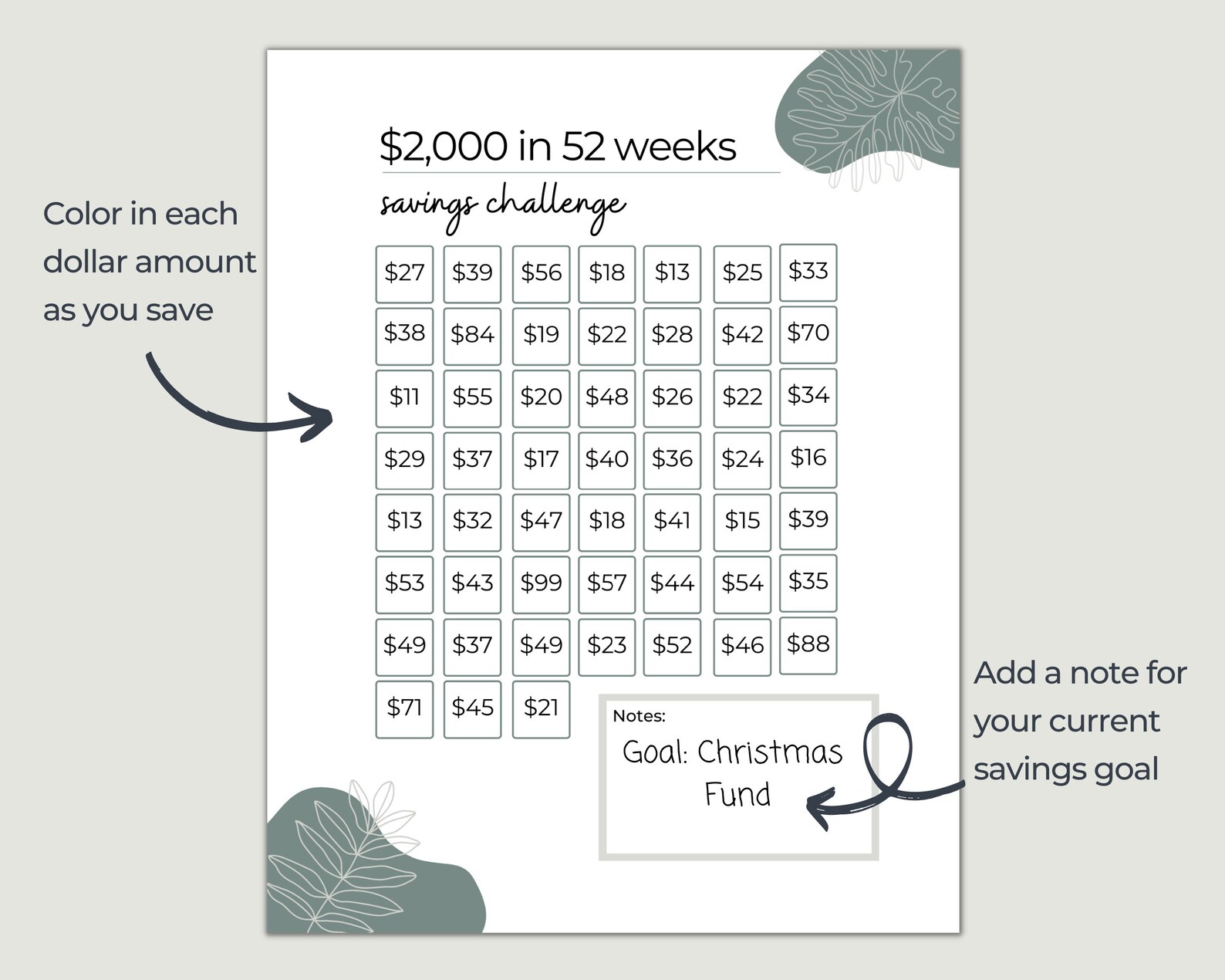 Mini Savings Challenge | 52 Week Challenge | Christmas Savings ...