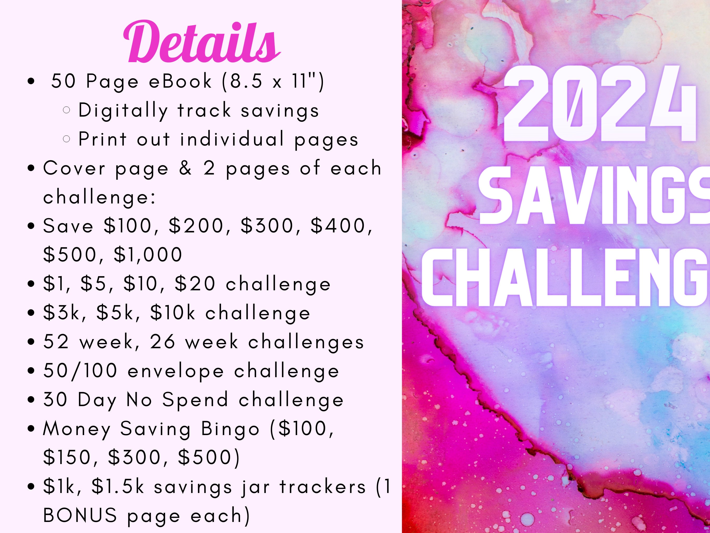 2024 Savings Challenge Savings Challenge Book Savings Challenge Bundle ...