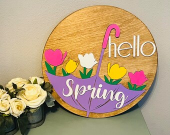 Welcome Barn Quilt Door Sign, New Home Gift, Round Door Hanger, Hand ...