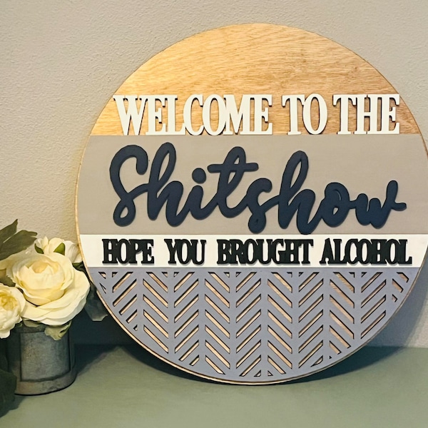 Football Door Sign, New Home Gift, Round Door Hanger, Hand Painted ...