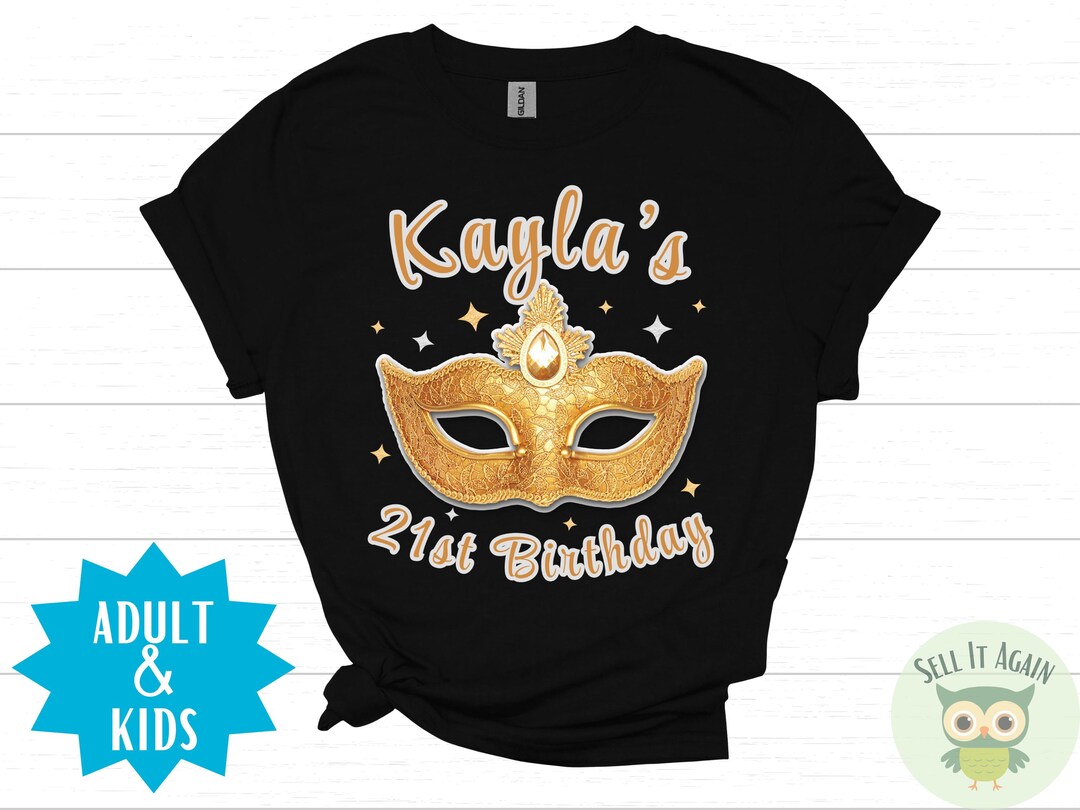 Custom Masquerade Party Shirts, Any Age Masquerade Birthday Party ...