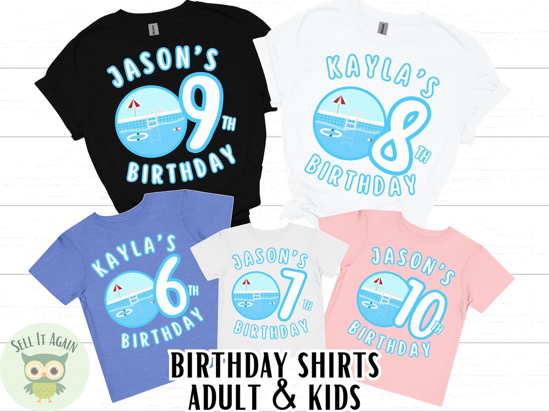Custom Pool Party Birthday Shirts, Pool Birthday Party T-shirts ...