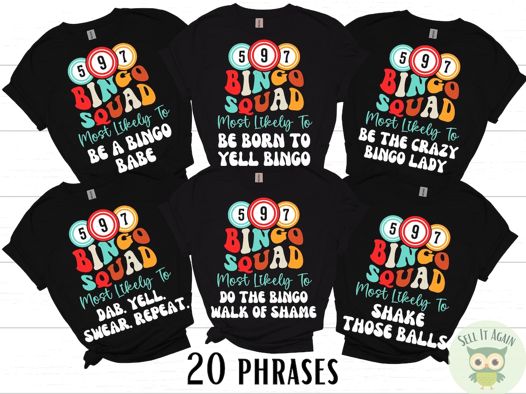 Funny Bingo Shirts, Group Bingo Squad Tshirts, Bingo Game Lover, Gift ...