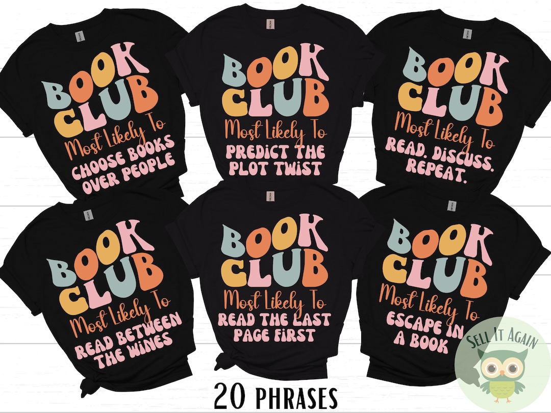 Matching Book Club Shirts, Most Likely to Group Book Club Tshirts, Book ...