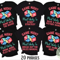 Game Night Custom Shirt, Funny Game Night Shirts, Matching Family Board ...