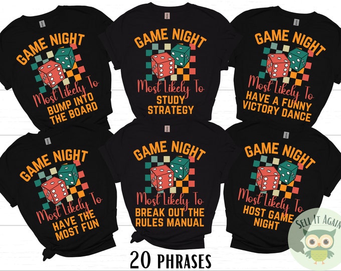 Game Night Custom Shirt, Funny Game Night Shirts, Matching Family Board ...