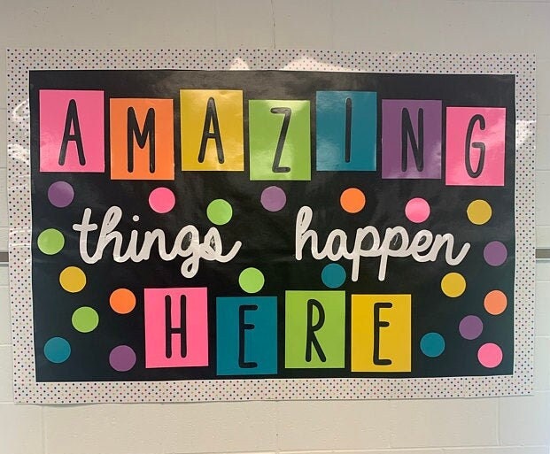 Teachers School Bulletin Board Cutouts DIY Kit "amazing Things Happen ...