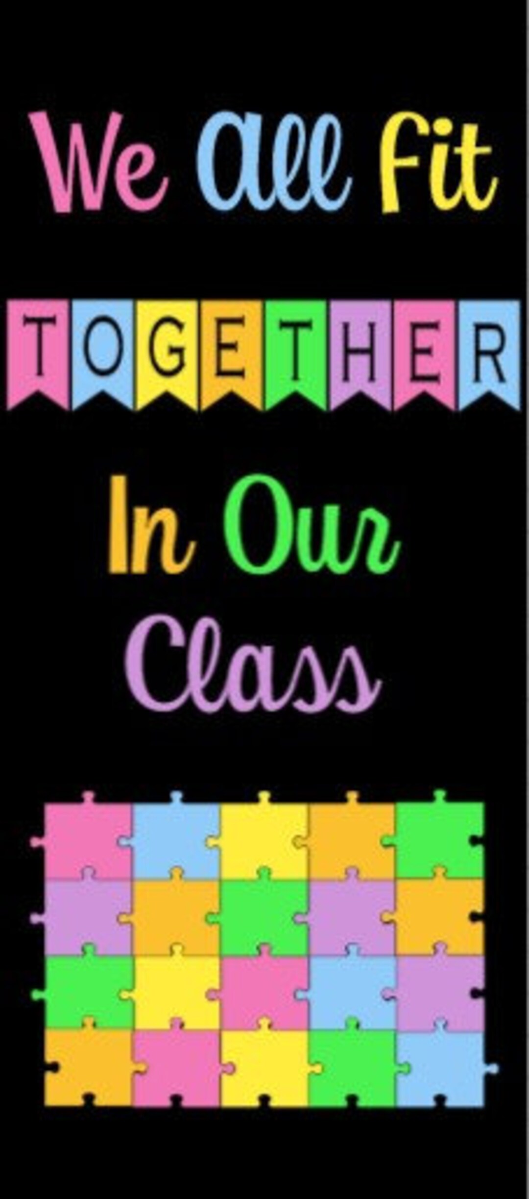 Teachers School Classroom Door Decoration Cutouts DIY Kit "we All Fit ...