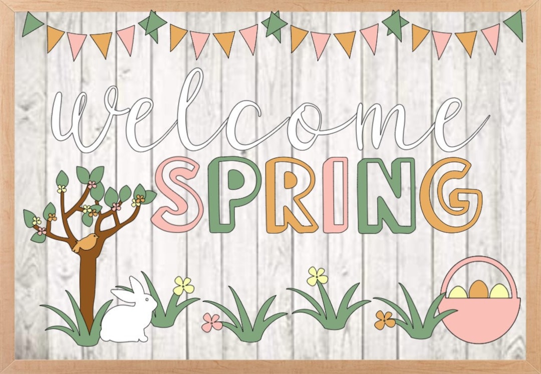 Teachers School Bulletin Board Cutouts DIY Kit "welcome Spring" | Back ...