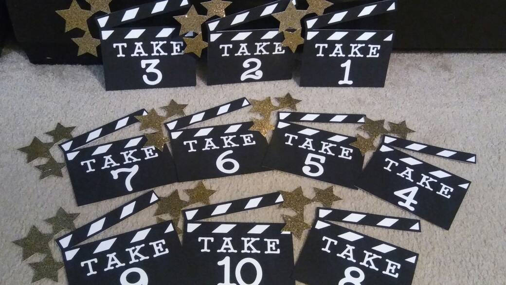 Hollywood Movie Star Cinema Clapboard Table Number Graduation ...