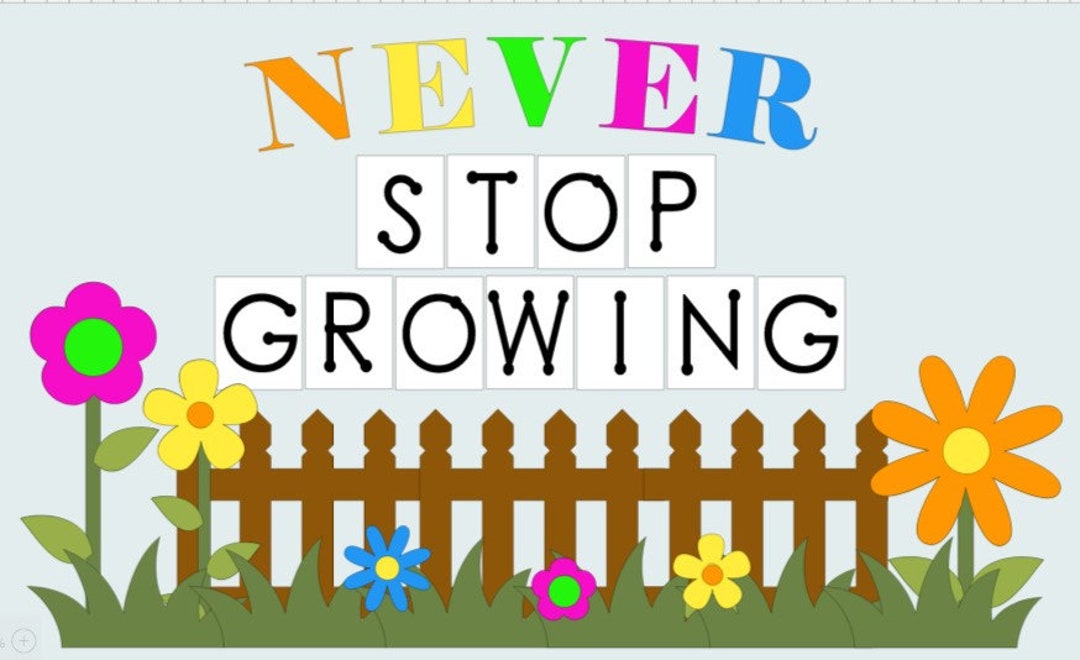 Teachers School Bulletin Board Cutouts DIY Kit "never Stop Growing ...
