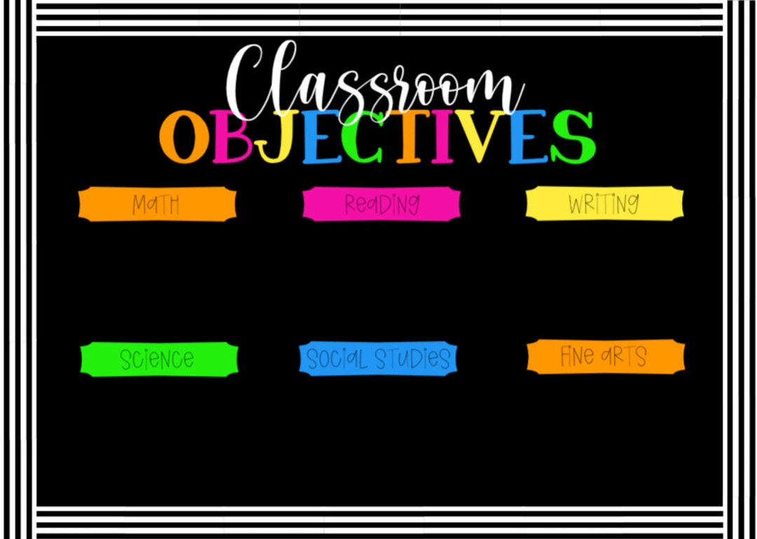 Teachers School Bulletin Board Cutouts DIY Kit" Classroom Objectives ...