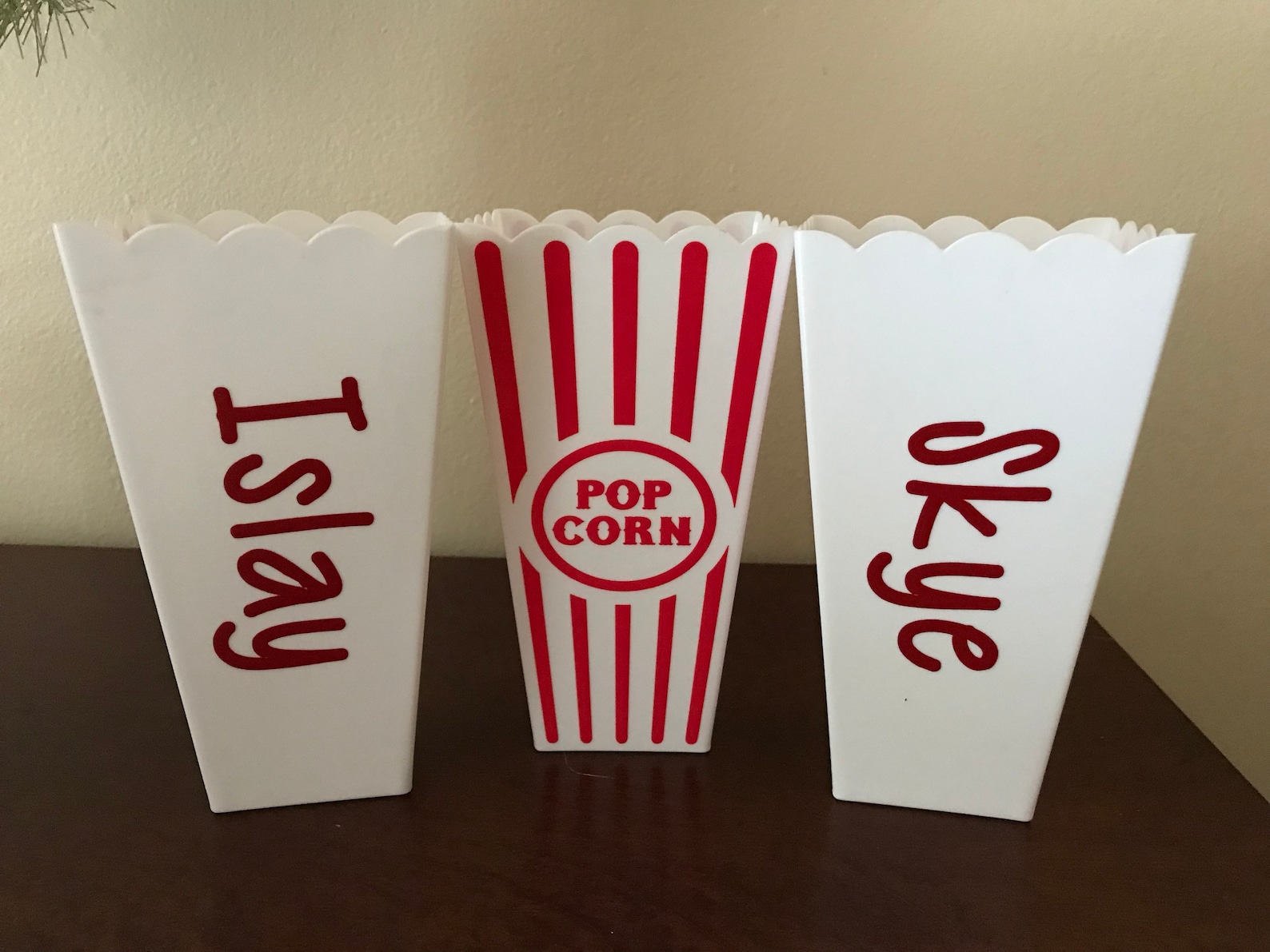 Name Personalization Reusable Plastic Popcorn Buckets Plain | Etsy