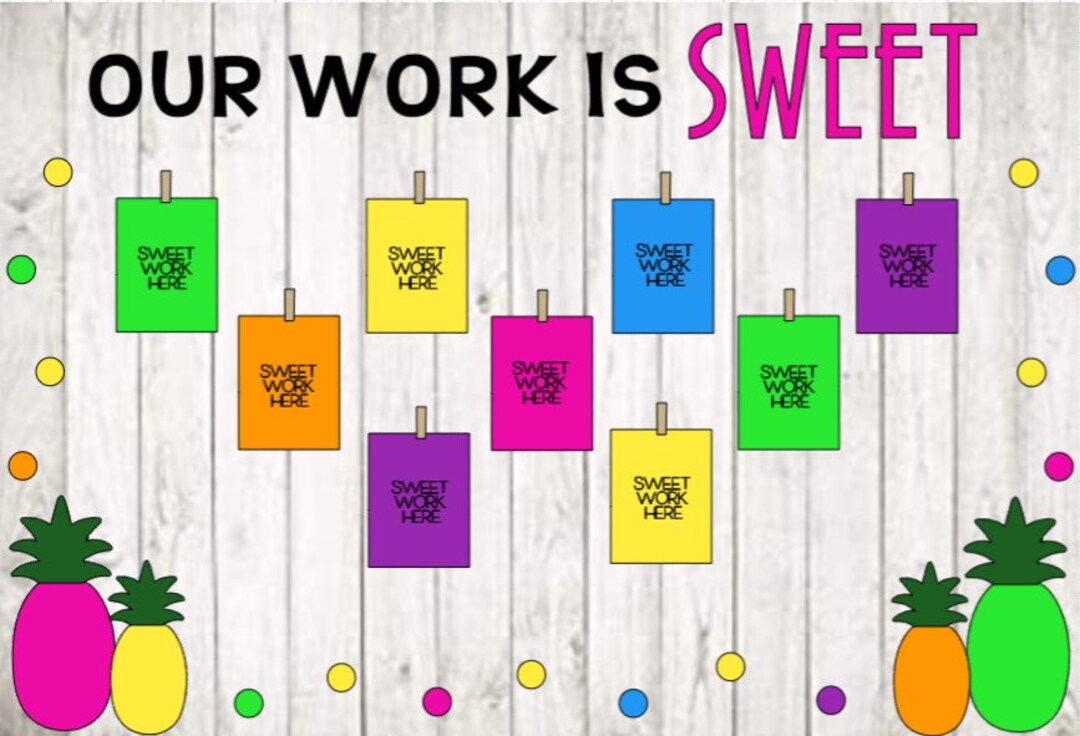 Teachers School Bulletin Board Cutouts DIY Kit "our Work is Sweet ...