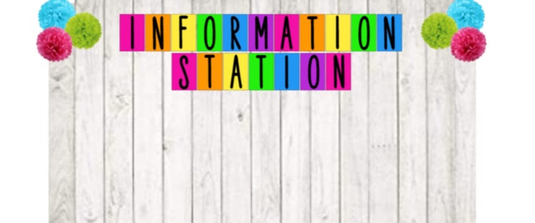 Teachers School Bulletin Board Cutouts DIY Kit "information Station ...