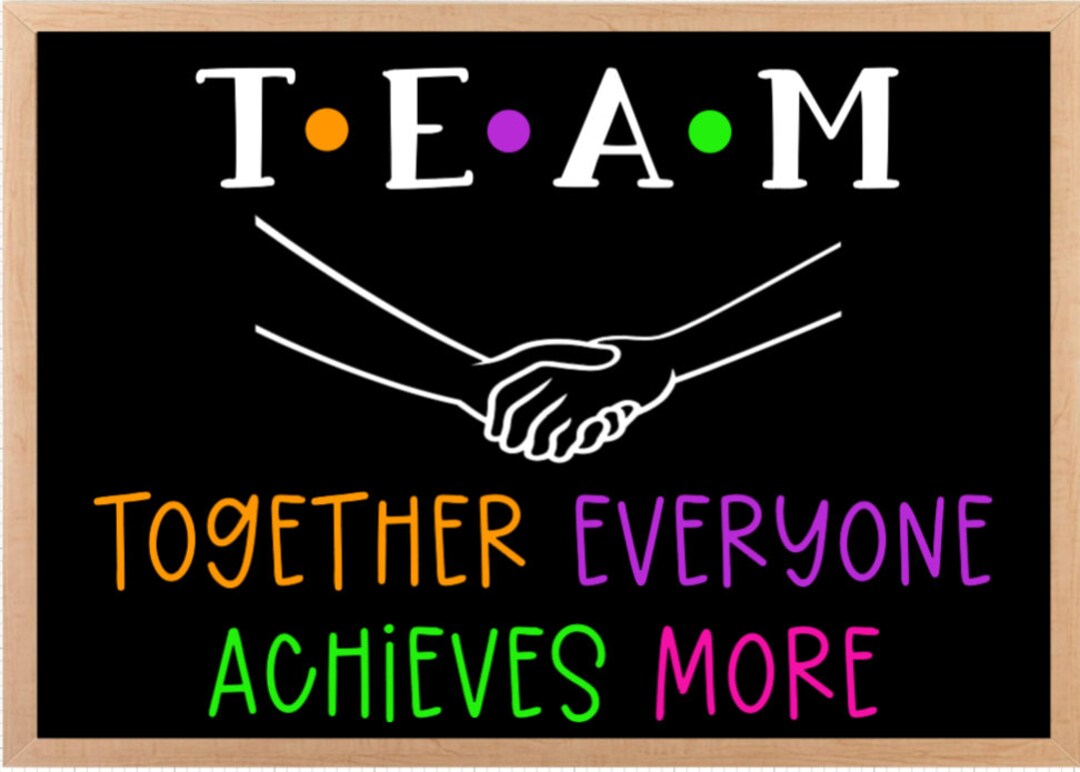 Teachers School Bulletin Board Cutouts DIY "team: Together Everyone ...