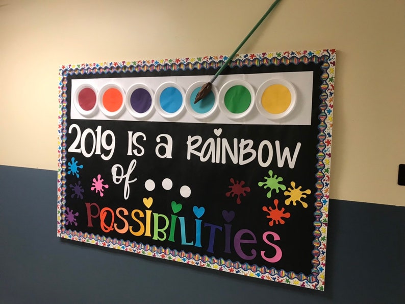 9' Bulletin Board Cutouts DIY Kit "rainbow of Possibilities" | Back to ...