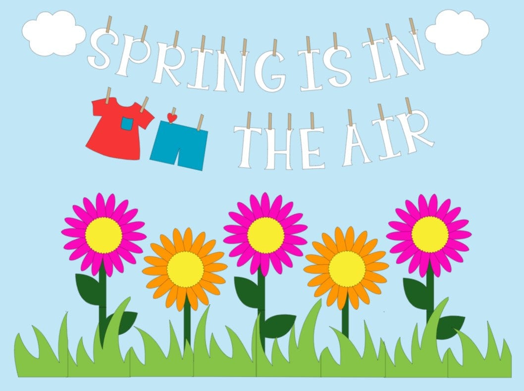 Teachers School Bulletin Board Cutouts DIY Kit spring is | Etsy