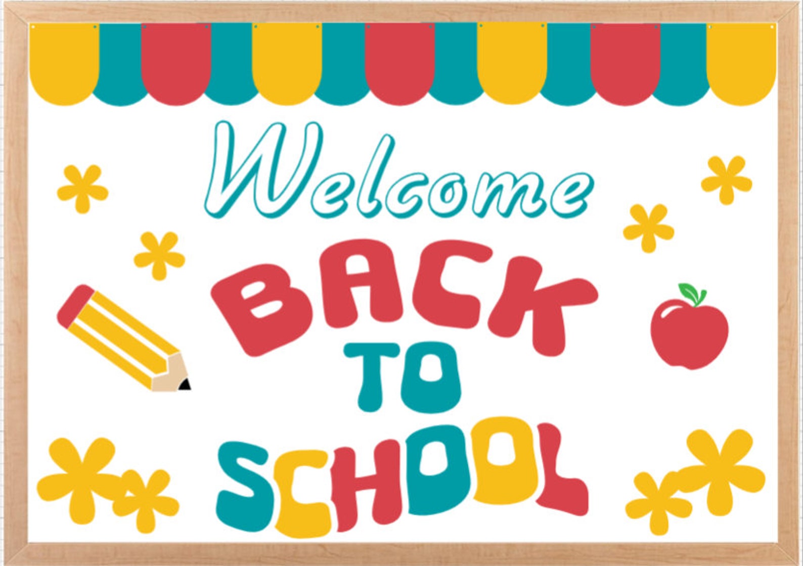 Teachers School Bulletin Board Cutouts DIY welcome Back to School Back ...