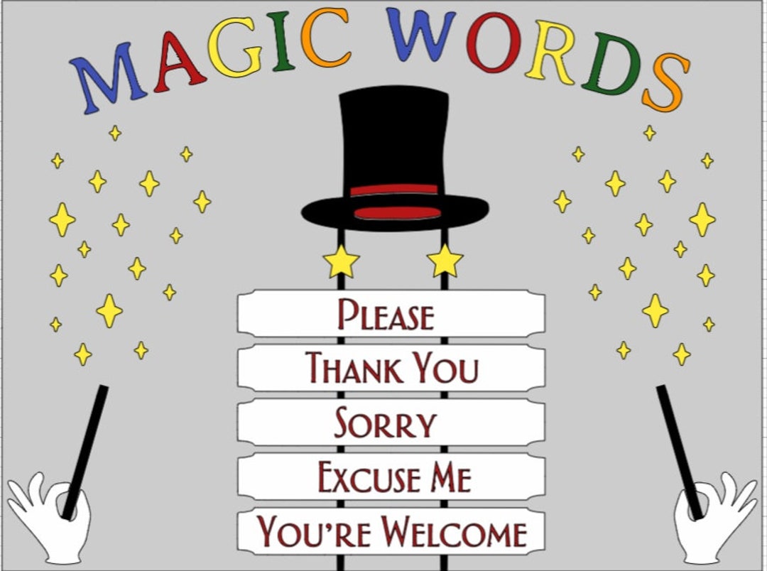 Teachers School Bulletin Boar Cutouts DIY Kit "magic Words" | Back to ...