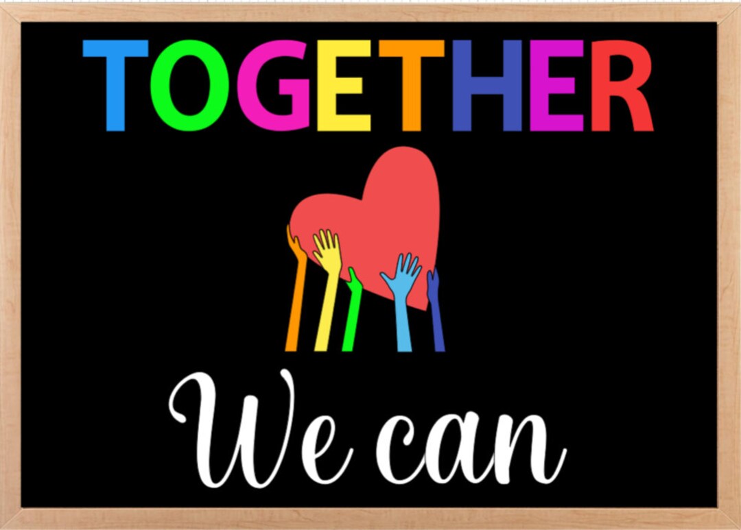 Teachers School Bulletin Board Cutouts DIY Kit "together We Can" | Back ...