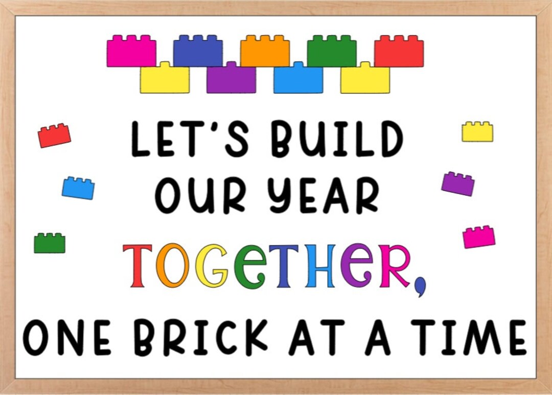 Teachers School Bulletin Board Cutouts DIY Kit "let's Build Our Year ...