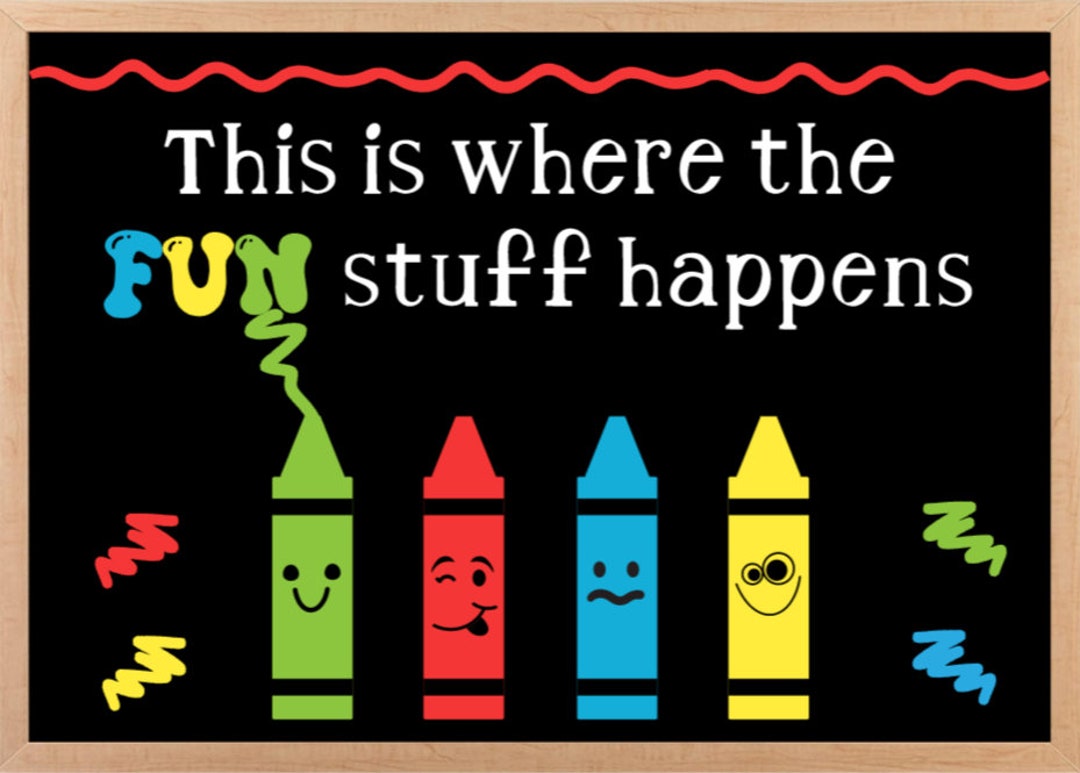 Teachers School Bulletin Board Cutouts DIY Kit "this is Where the Fun ...