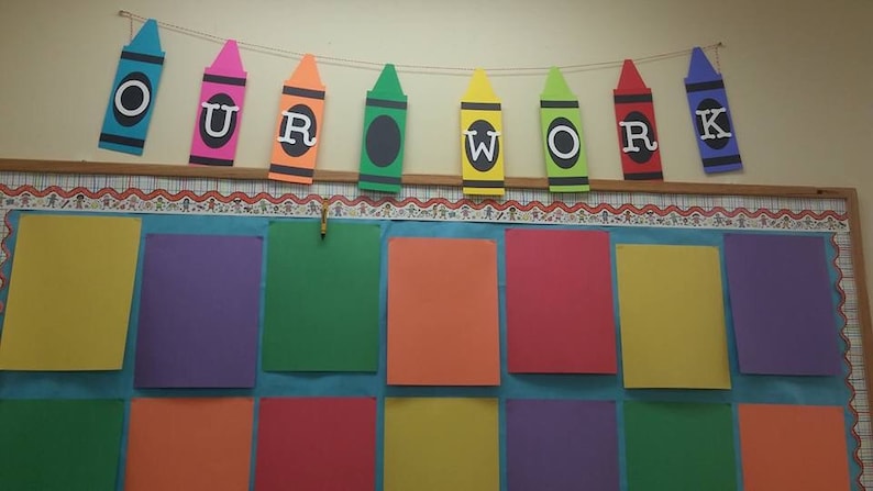 Crayola Birthday Party | Classroom Decoration 3D Paper Banner - Etsy