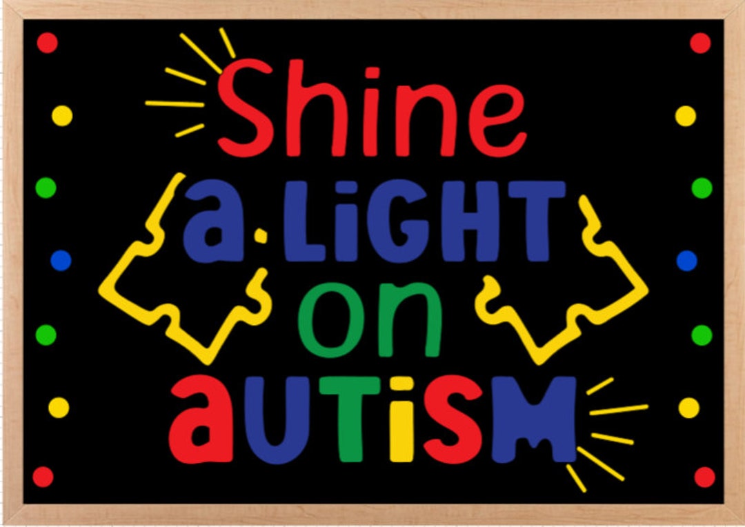 Teachers School Bulletin Board Cutouts DIY Kit "shine a Light on Autism ...