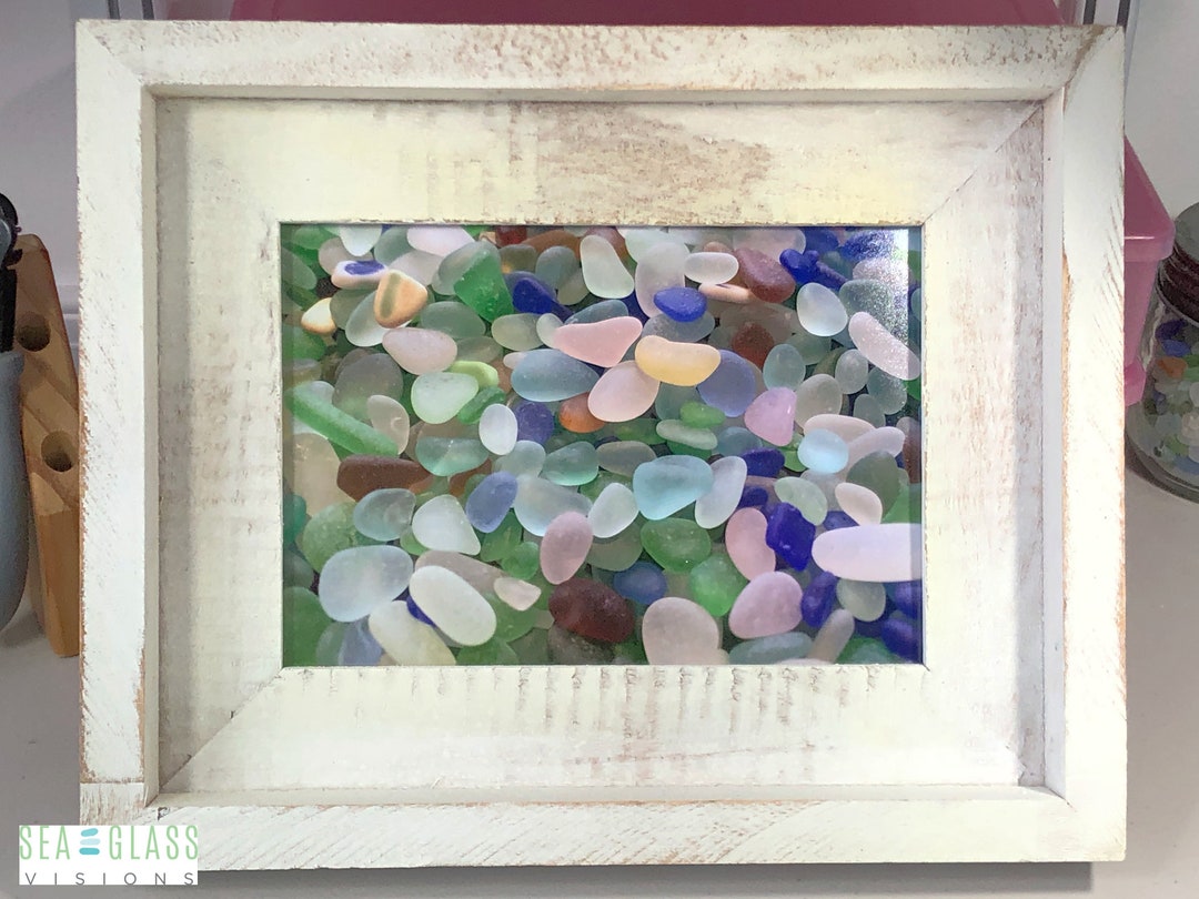 Sea Glass Photography | FRAMED | as Found on Beach | Pastel Sea Glass ...