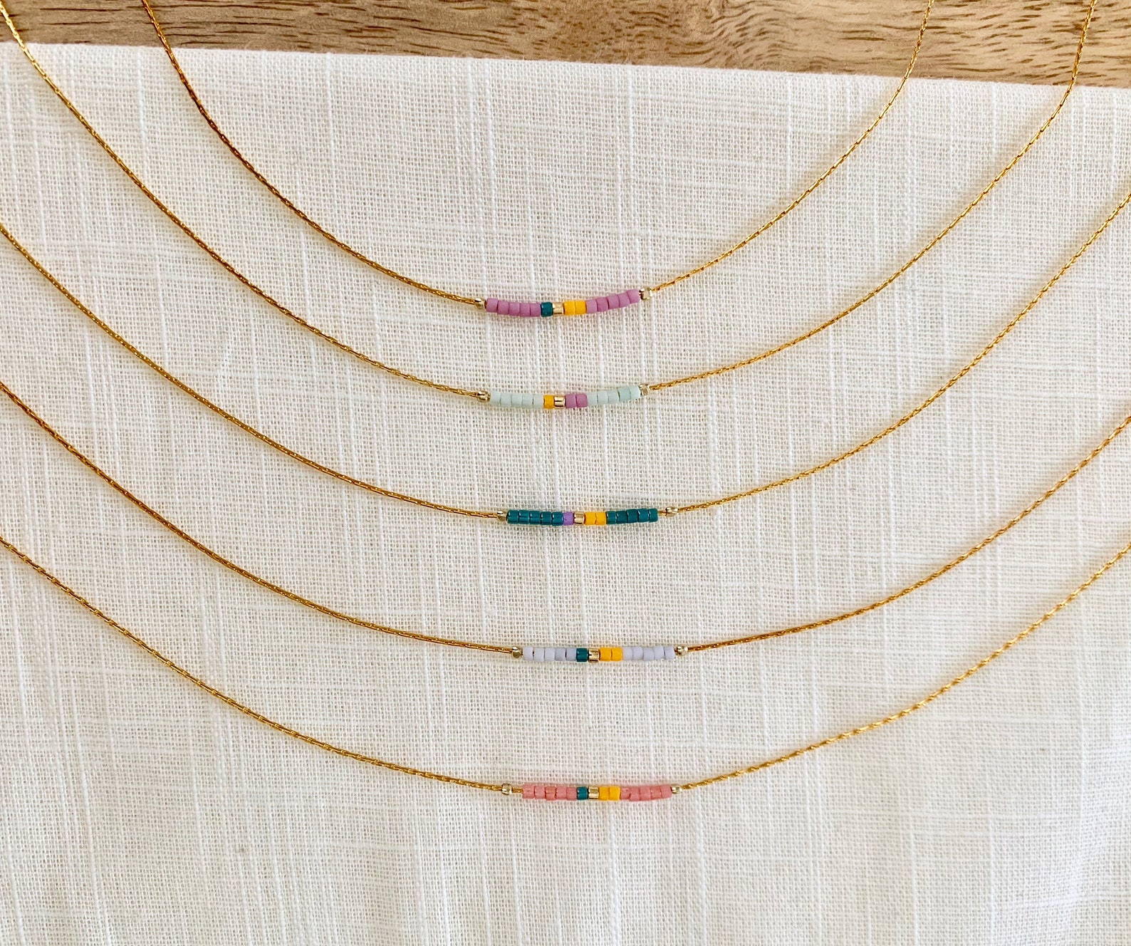 Colorful Beaded Necklace Perfect Minimalist Beaded Necklace - Etsy
