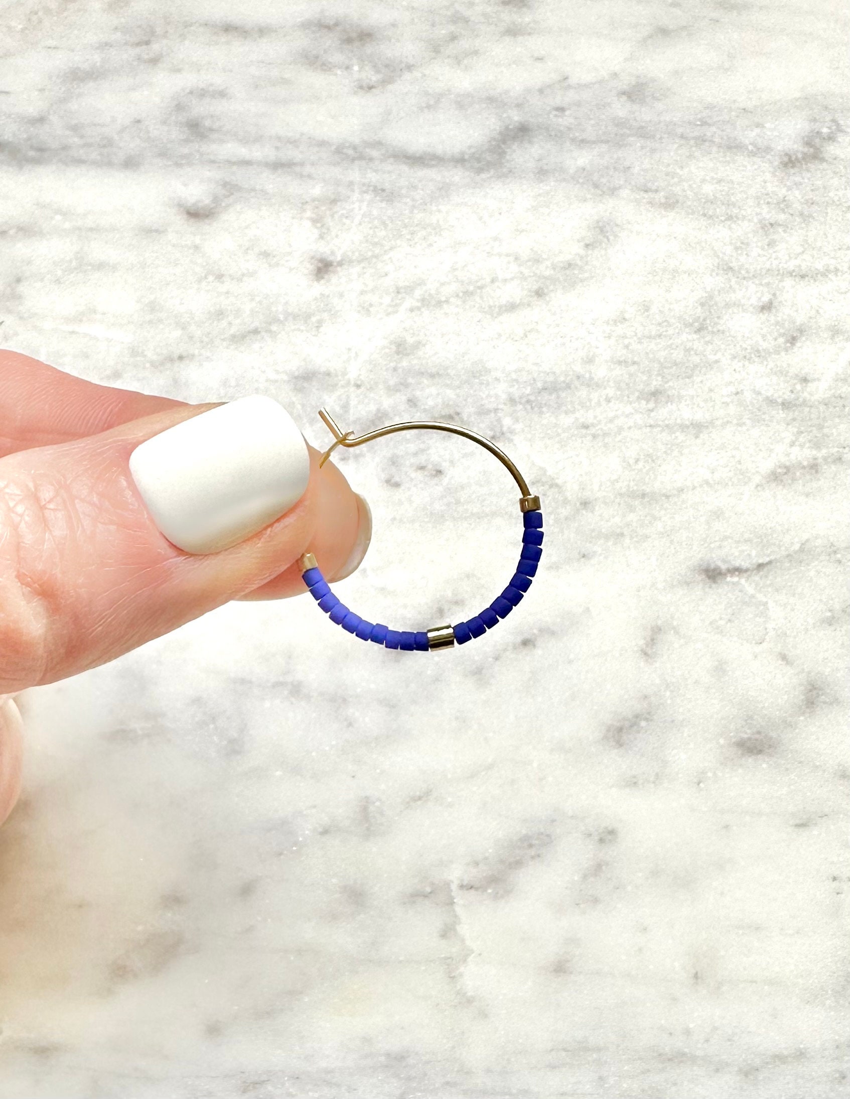 Tiny Colorful Gold Bar Hoop Earrings, Tiny Colored Hoop Earrings ...