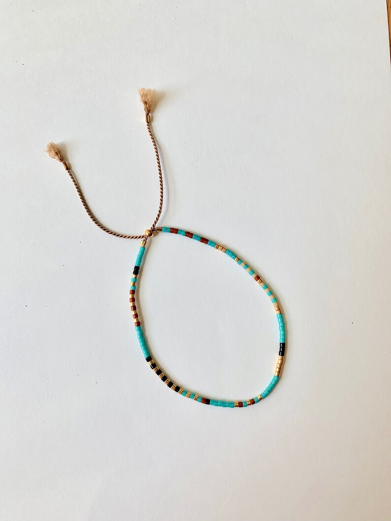 Tiny Beaded Bracelet String Bracelet Delicate Colorful | Etsy