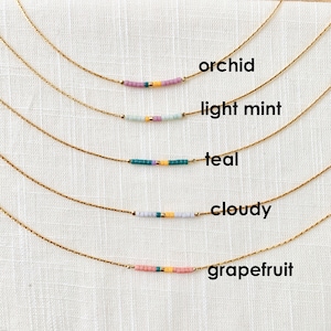 Colorful Beaded Necklace, Perfect Minimalist Beaded Necklace, Thin ...