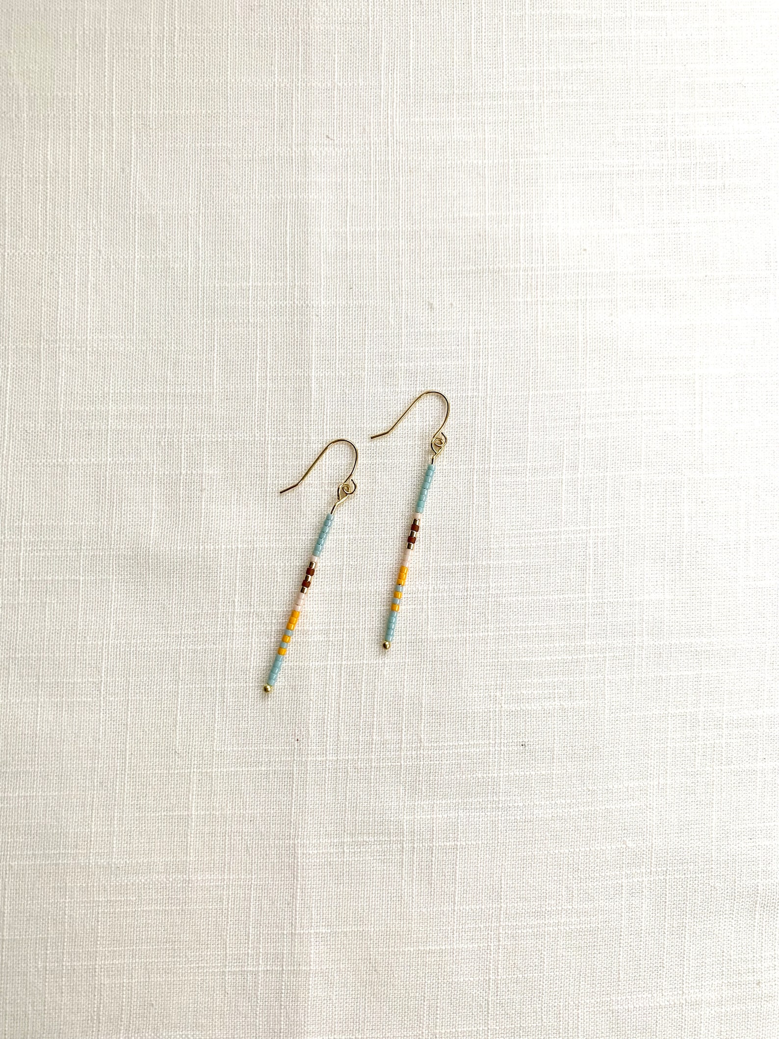Minimalist Drop Earrings, Long Beaded Earrings, Minimalist Beaded ...