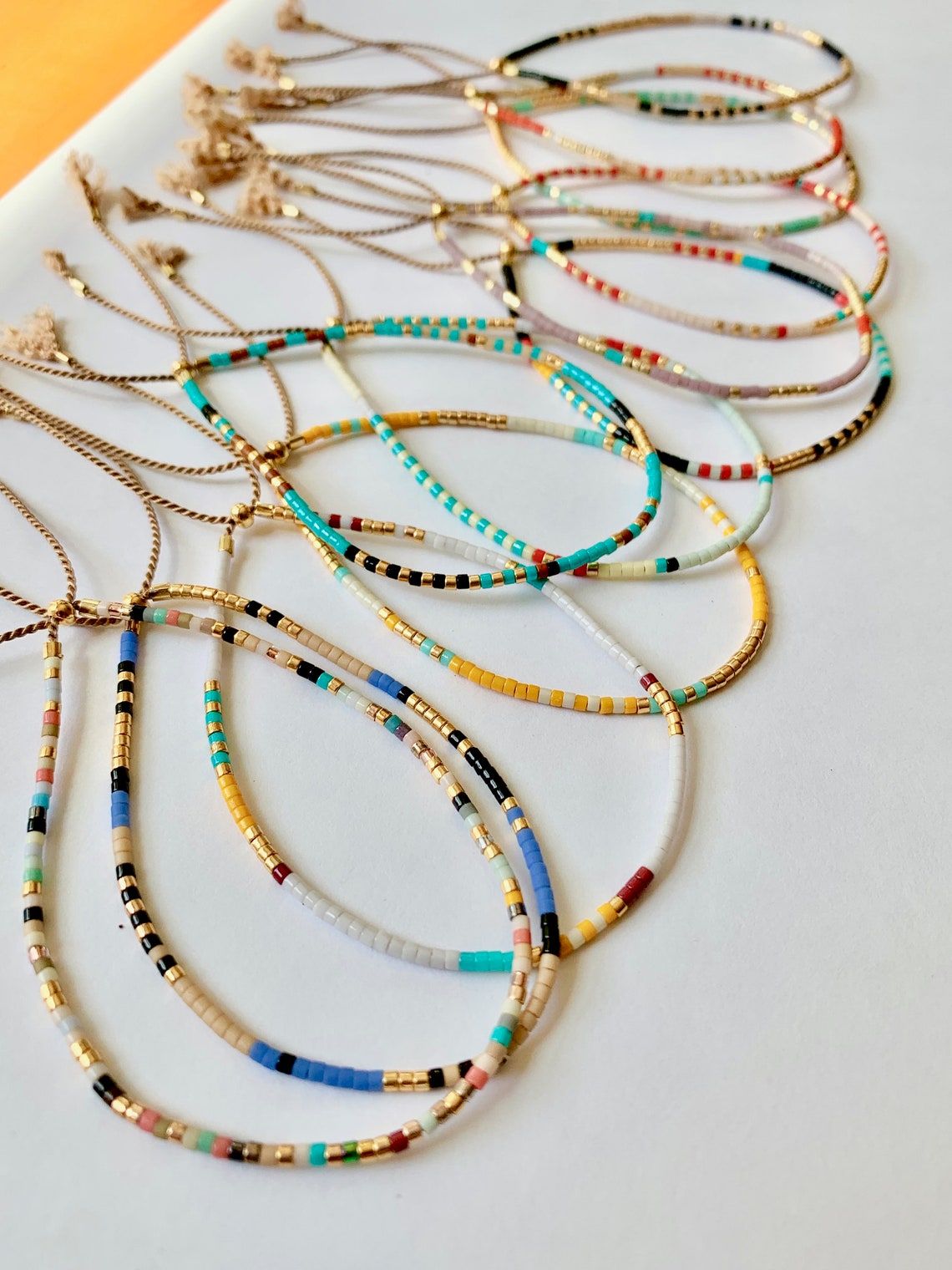 Tiny Beaded Bracelet String Bracelet Delicate Colorful | Etsy