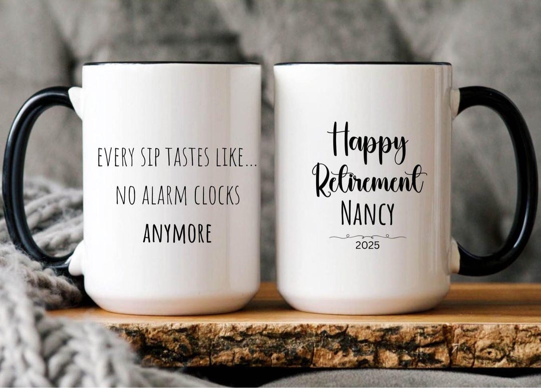 Personalized Retirement Coffee Mug, Happy Retirement Cup, Custom ...
