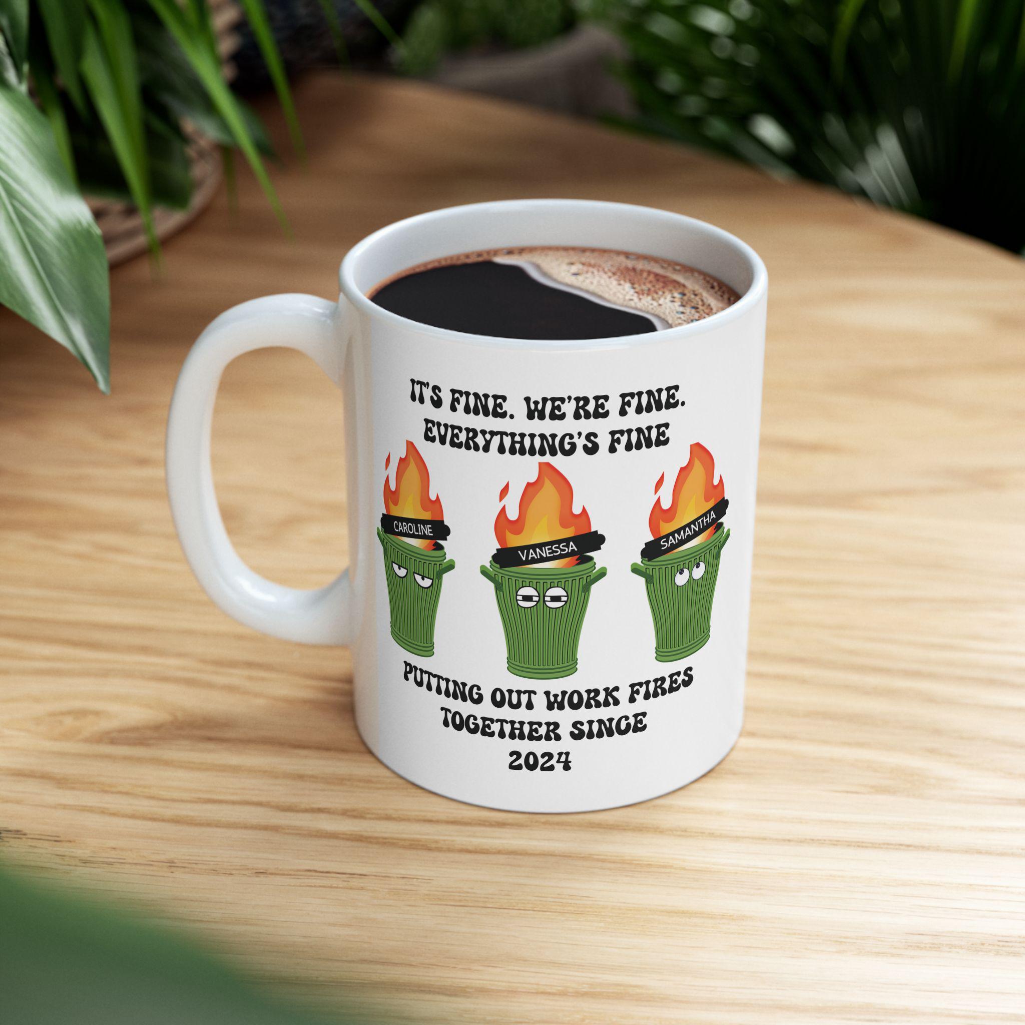 Custom Mug for Favorite Coworker, Funny Boss Gift Trash Can Fire Putter ...