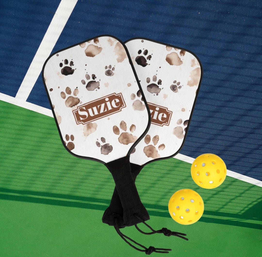 Personalized Pickleball 2 Paddle Set, Custom Name Pickleball Kit With ...