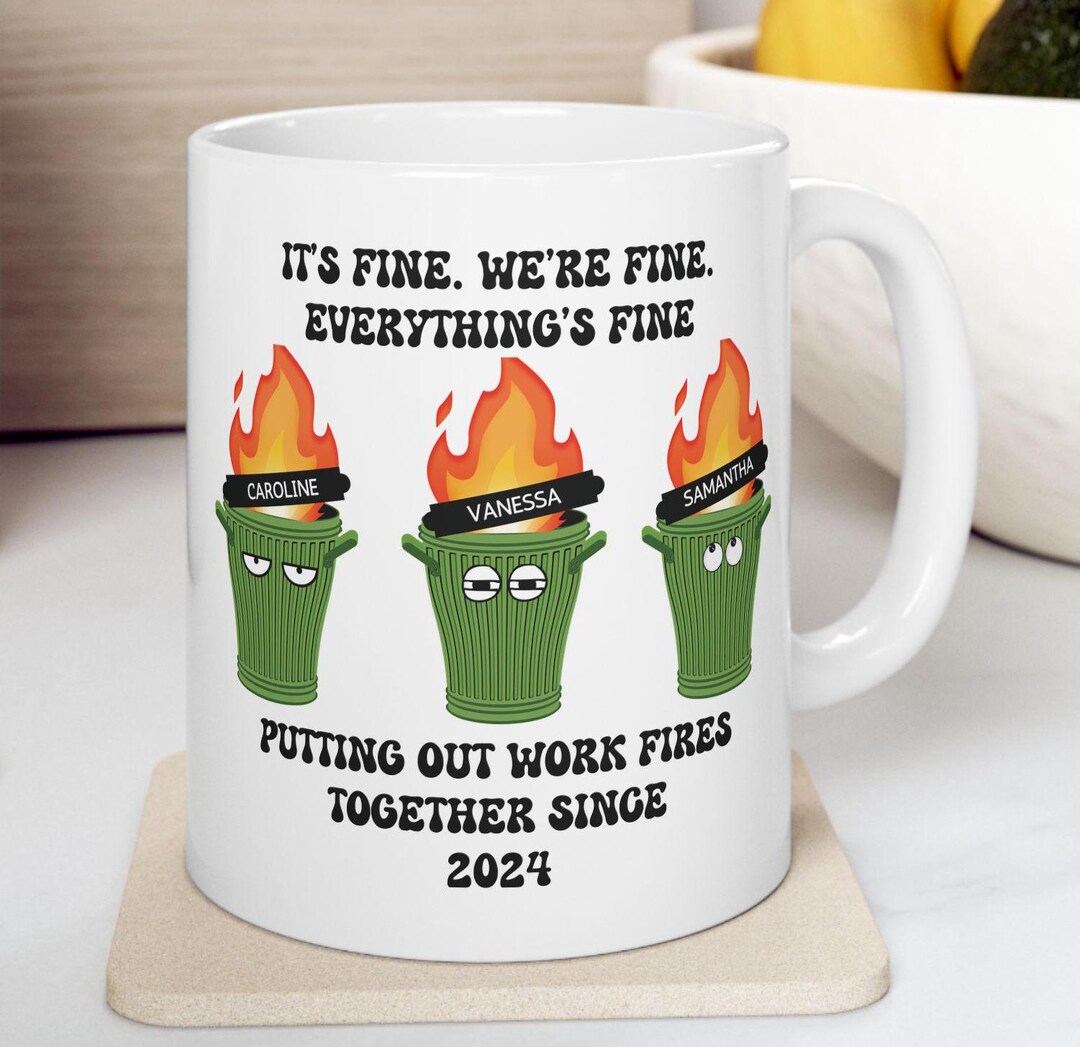 Custom Mug for Favorite Coworker, Funny Boss Gift Trash Can Fire Putter-outer Mug, Supervisor ...