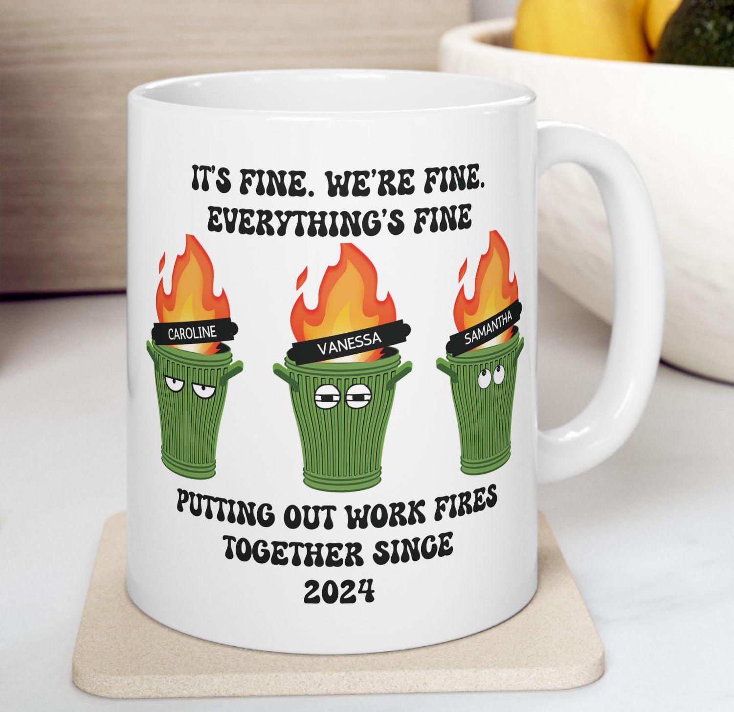 Custom Mug for Favorite Coworker, Funny Boss Gift Trash Can Fire Putter ...
