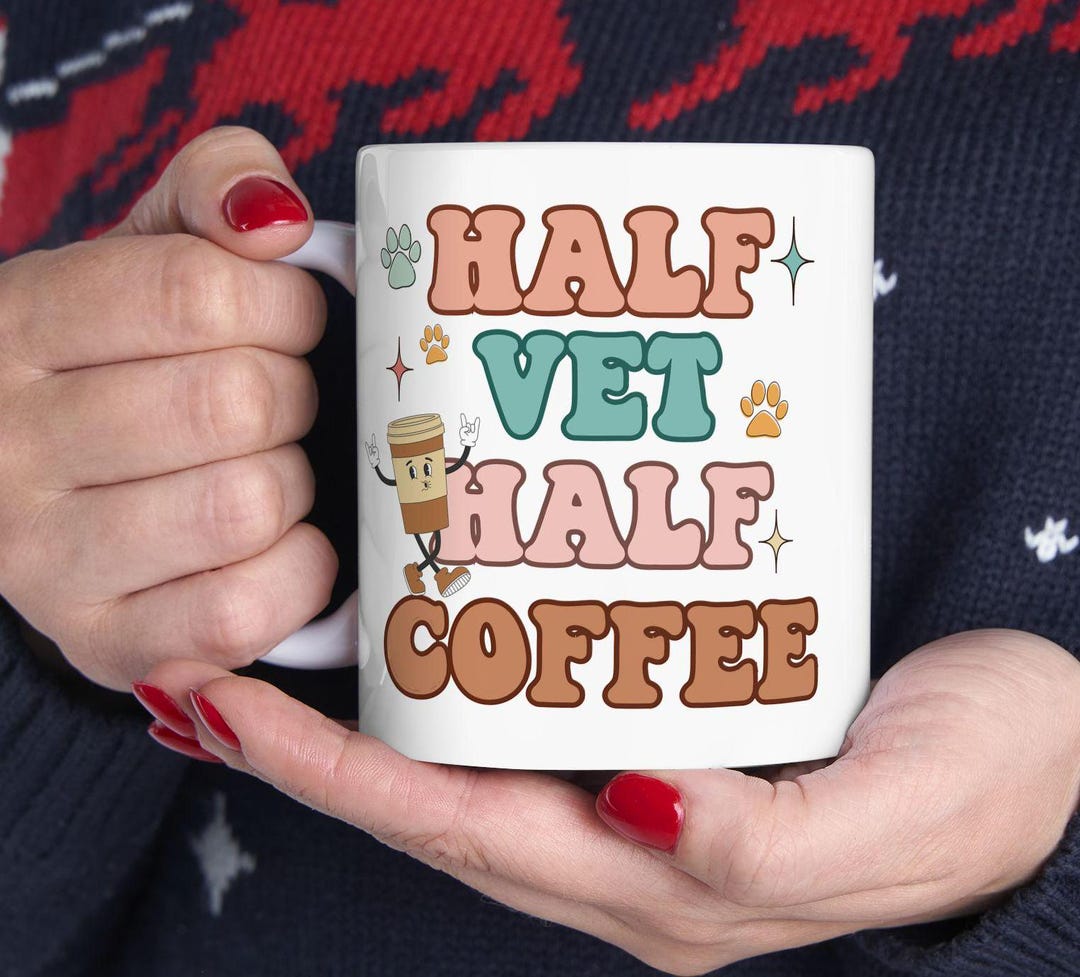 Funny Personalized VET Mug, Custom Half and Half Coffee Cup, Unique ...