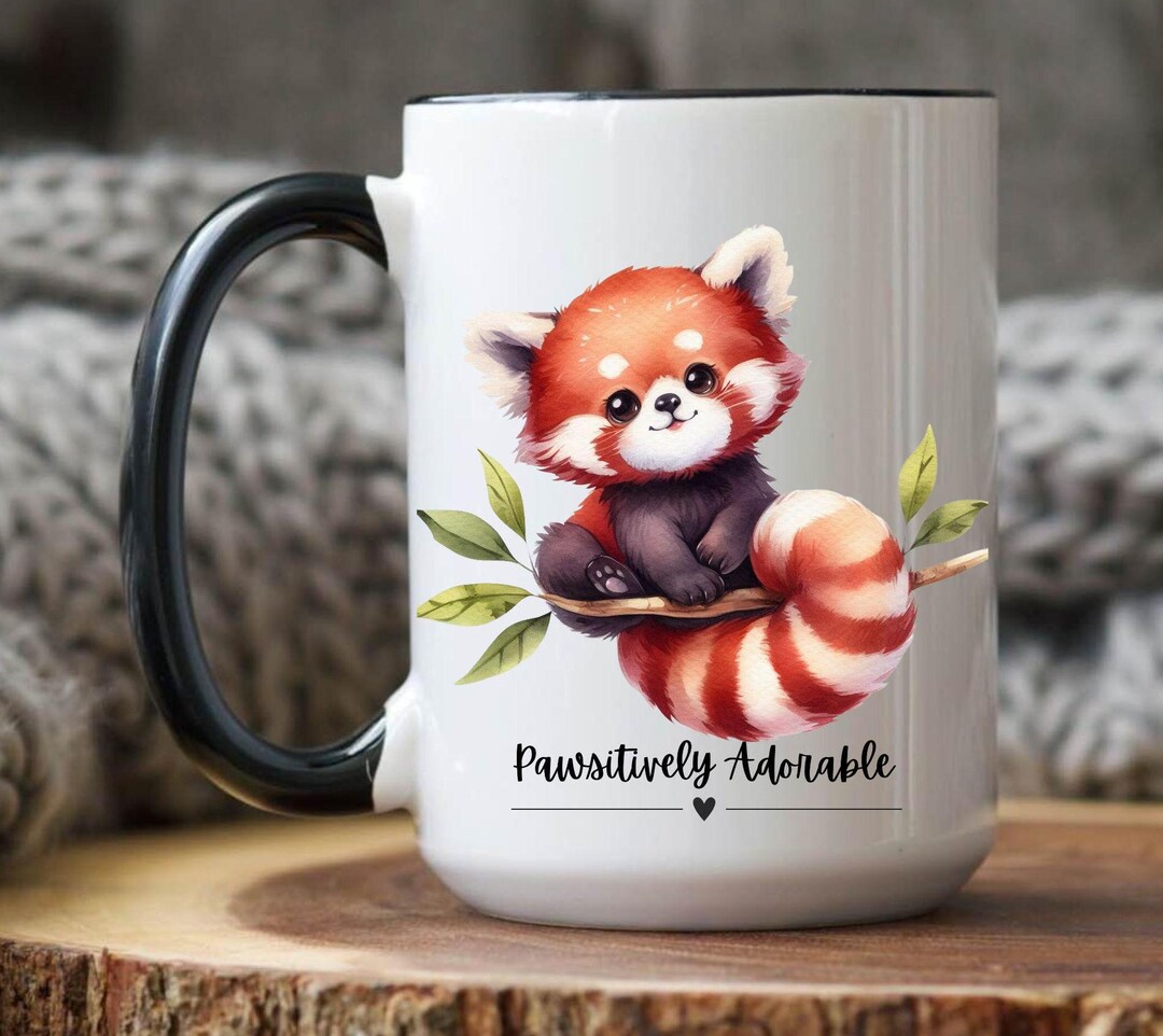 Cute Red Panda Mug Pawsitively Adorable Panda Bear Mug Gift for Panda ...