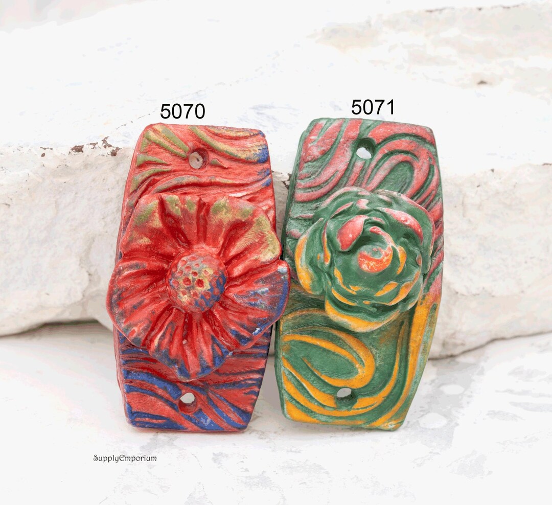 Polymer Clay Pendant Clay Connector 2 Hole Connector 2 Hole Polymer ...