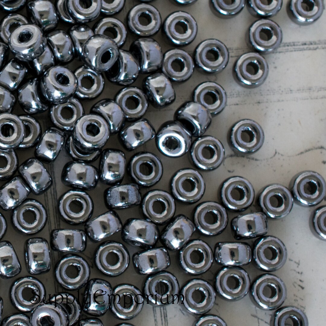 2/0 Matubo Jet Chrome Seed Beads, 2/0 Jet Chrome Seed Bead, Jet Chrome ...