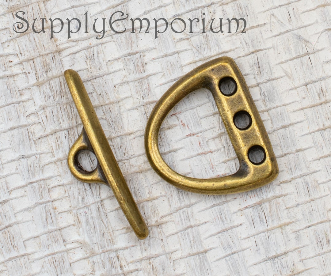 Bar Toggle Clasp, Tierracast Clasp 15mm Clasp, 3 Hole Brass Oxide ...