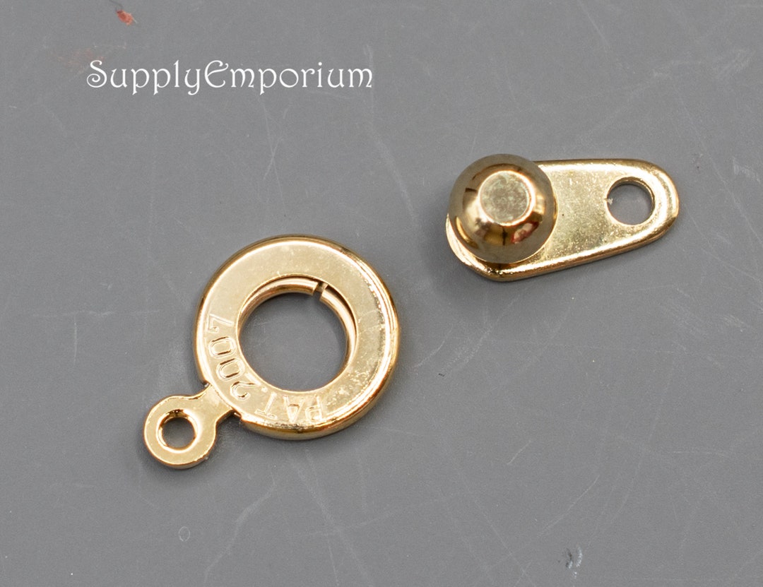 Patented 8mm Gold Plated Hitch Clasps Gold Ball and Socket Clasp ...