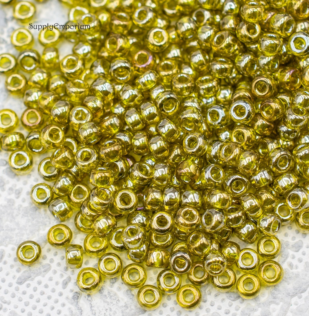 5213R, 8/0 Transparent Golden Olive Luster Miyuki Seed Beads, Miyuki 8 ...