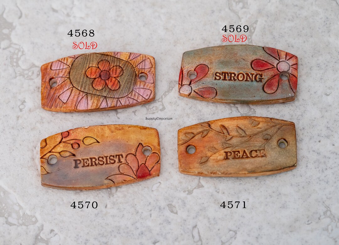 Polymer Clay Pendant 2 Hole Connector Handmade Polymer Clay Bracelet ...