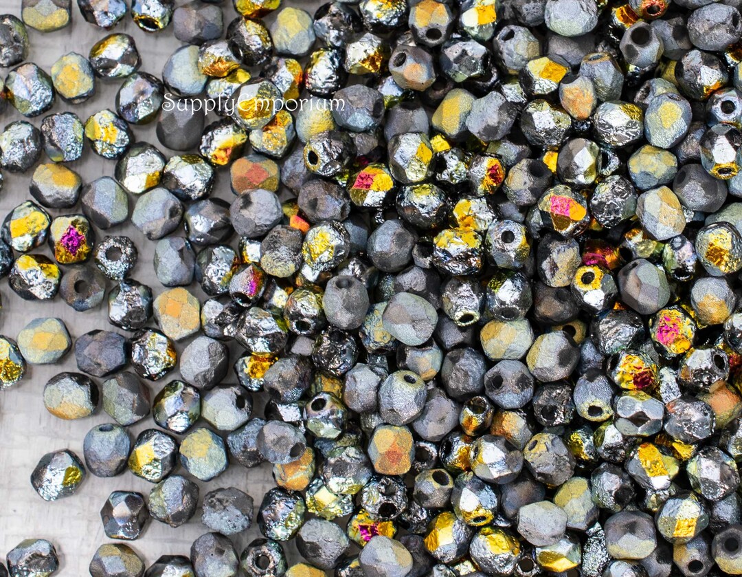 3161 100 4mm Czech Glasscrystal Etched Marea Full Round Beads, Crystal ...